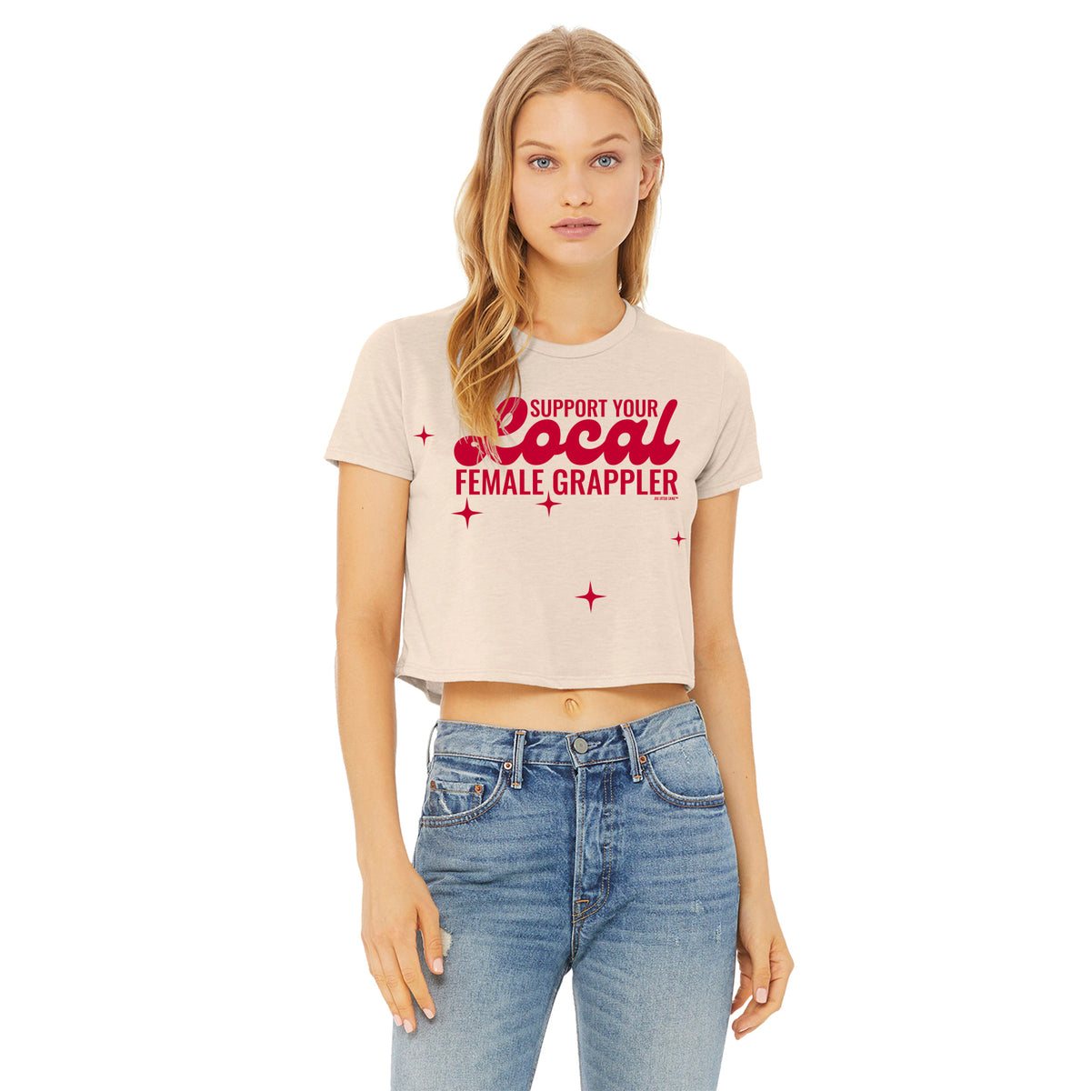 Crop Top Support Your Local Female Grappler-Candy Apple Red – CRC ...